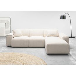 Andas Ecksofa »Glimminge L-Form auch in Breitcord, Feincord + Easy care-Bezug, « Breite 264, Zierkissen weiß