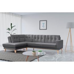 Sit & More SIT&MORE Ecksofa »Lavida L-Form« wahlweise mit Kippfunktion und Bettkasten hellgrau