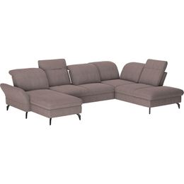 Sit & More sit&more Wohnlandschaft &raquo;Leandro U-Form&laquo; Wahlweise mit Bett-, Kopfteil - und Armlehnfunktion, sowie Bettkasten grau 90% Polyester, 10% Polyamid