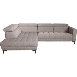Alina Ecksofa &raquo;Bahira&laquo; Inkl. R&uuml;ckenlehnen- und Sitztiefenverstellung, Breite 306 cm braun Struktur TAT (100% Polyester)