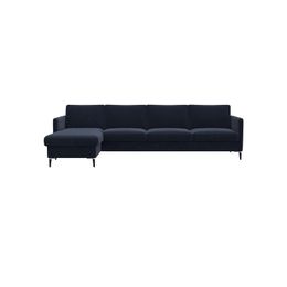 FLEXLUX Ecksofa »Fiore, L-Form« schmale Armlehnen, Kaltschaum, Füße Alu+schwarz Royal Blue