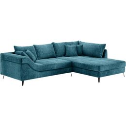 MR. COUCH Ecksofa »Portofino L-Form« 4 Bezugsqualitäten, 13, 5 cm hohe Metall-Profilfüße in matt-schwarz Dolce 13 ocean