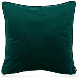 HOCK H.O.C.K. Dekokissen &raquo;Nobile Samt&laquo; Kissenh&uuml;lle mit F&uuml;llung, 1 St&uuml;ck dunkelgr&uuml;n + unifarben Obermaterial: 100% Polyester. F&uuml;llung: 100% Polyester...