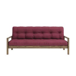 Karup Design Schlafsofa »KNOB« mit Futonmatratze, verschiedene Farben, FSC -zertifiziert, Kiefer Bordeaux