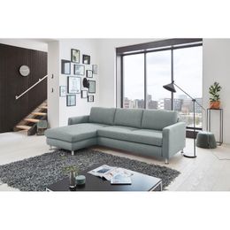 Die PlanBar Ecksofa &raquo;MP-IN19027 L-Form&laquo; wahlweise mit Bettfunktion, frei im Raum stellbar blau 100% Polyester