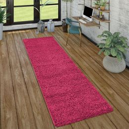 Paco Home Hochflor-Teppich &raquo;Sky 250&laquo; rechteckig 34 mm H&ouml;he gewebt, Uni-Farben, intensive Farbbrillanz, auch als L&auml;ufer erh&auml;ltlich pink...