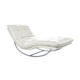 W.Schillig Relaxliege &raquo;daily dreams&laquo; in Waffelkissen-Optik, Schaukelgestell silber matt, in 2 Breiten wei&szlig; Longlife Xtra-Leder Z59: Glattleder mit 