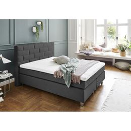 Westfalia Schlafkomfort Boxspringbett mit Topper charcoal