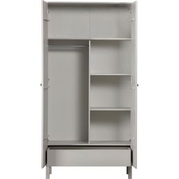 Woood Garderobenschrank &raquo;Madu&laquo; mit Kleiderstange, aus Kiefernholz, H 195 cm x B 100 cm grau Holzwerkstoff