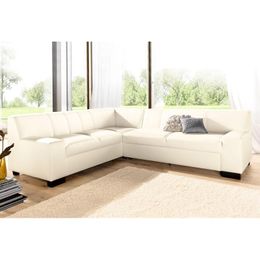DOMO collection Ecksofa »Norma Top, elegant und modern, flache Armlehnen, L-Form« wahlweise mit Bettfunktion porzellan