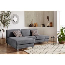 Sit & More SIT&MORE Ecksofa »Clio L-Form« wahlweise mit Bettfunktion oder Vorziehsitz und Bettkasten, Federkern grau
