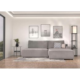 Trendmanufaktur Ecksofa »Fordon II, Schlafsofa mit Bettkasten, Couch in L-Form, Breite 250 cm« in Struktur fein LEO, haustierfreundlich, schlamm,...