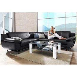 Trendmanufaktur Ecksofa »Rondo wahlweise mit Schlaffunktion, 267x247 cm (BxT), breite Armlehnen« L-Form, wahlweise mit Federkern bestellbar, Füße...