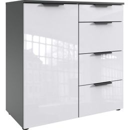 wimex Kombikommode &raquo;level36 D by fresh to go&laquo; mit lackierten Hochglanz Fronten, soft-close Funktion, 81cm breit grau Spanplatte