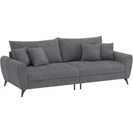 Big-Sofa &raquo;Blackburn II&laquo; Wahlweise mit Kaltschaumpolsterung bis 140 kg belastbar grau Stripes (92% Polyester / 8% Nylon)
