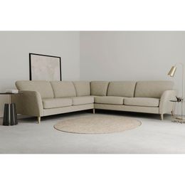 Home Affaire Ecksofa »MARSEILLE 278/278 cm, L-Form, Webstoff, Flachgewebe, Filzoptik« gleichschenklig, Massivholzbeine, Landhausstil,...