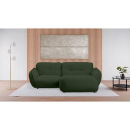 BETYPE Ecksofa »Be Fluffy« Softes Sitzgefühl, moderne Kedernaht, hochwertiger Bezug dark green
