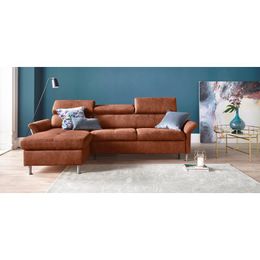 exxpo - SOFA FASHION Ecksofa »Maretto, bequem und komfortabel, L-Form« inkl. Kopf- bzw. Rückenverstellung, wahlweise mit Bettfunktion schoko