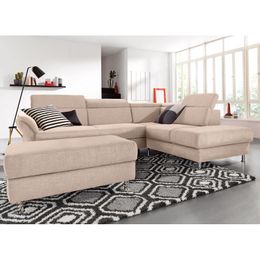 Sit & More SIT&MORE Ecksofa »Avignon L-Form« inklusive Kopfteilverstellung, wahlweise mit Bettfunktion beige
