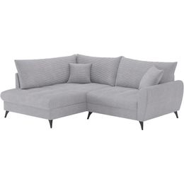 MR. COUCH Ecksofa »Blackburn II, L-Form« Mit Kaltschaumpolsterung bis 140 kg belastbar Stripes 8637 warm grey