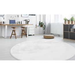 Calo-deluxe Fellteppich »Vogesen 212« rund 45 mm Höhe Kunstfell, Wohnzimmer weiß Obermaterial: 100% Polyester Ø 160 cm 1 Stk.