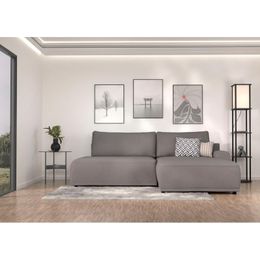 Trendmanufaktur Ecksofa »Fordon II, Schlafsofa mit Bettkasten, Couch in L-Form, Breite 250 cm« in Struktur LUMOS, 3D-Effekt, anthrazit, Armlehne...