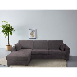 Home Affaire Ecksofa »Roma "L" Dauerschlaffunktion, mit Unterfederung« Matratzenhöhe 14cm, , Liegemaße ca 163x198 cm, L-Form schwarz