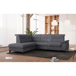 Sit & More SIT&MORE Ecksofa »Astoria L-Form« wahlweise mit motorischer Relaxfunktion anthrazit
