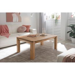 MCA furniture Couchtisch »ZWOLLE mit Stollen 80x80« Eiche furniert, rechteckig, Schubkasten mit Einteilung, belastbar 30 kg naturfarben +...