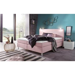 Collection AB Boxspringbett inkl. LED-Beleuchtung und Topper rosa