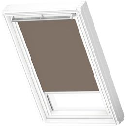 Velux Verdunklungsrollo &raquo;DKL UK08 4574SWL&laquo; verdunkelnd Verdunkelung ohne Bohren in F&uuml;hrungsschienen wei&szlig;e F&uuml;hrungsschienen & Griffleiste Nougat +...