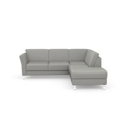 Sit & More SIT&MORE Ecksofa »Visby L-Form« Wahlweise mit Bettfunktion und Stauraum, frei im Raum stellbar silber