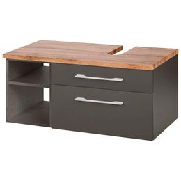 Welltime Waschbeckenunterschrank »Davos« Breite 90 cm grau/graphit