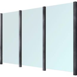 STAKET PRO Zaun Glaszaun, Gesamtl&auml;nge: 3, 284 m, 4 Pfosten grau