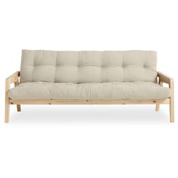 Karup Design Schlafsofa Mit Holzstruktur, inkl. Futonmatratze, Liegefläche 130x190 cm beige