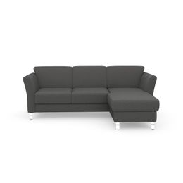 Sit & More SIT&MORE Ecksofa »Visby L-Form« wahlweise mit Bettfunktion und Bettkasten, frei im Raum stellbar grau