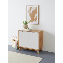 Andas Sideboard »Pandrup« Kommode mit 2 Türen und 2 verstellbare Einlegeböden, B:80 cm, H:75 cm Eiche/weiß Andas Nordic Interior – modern Wohnen im...