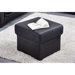 Sit & More sit&more Hocker &raquo;Bansin&laquo; schwarz Luxus-Microfaser ALTARA NUBUCK (100% Polyester);SOFTLUX -Kunstleder;NaturLEDER (echtes Rindsleder)/Korpus SOFTLUX -