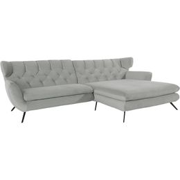 3C Candy Ecksofa &raquo;Beatrice Designsofa in moderner Retrooptik, bequem und extravagant&laquo; mit R&uuml;ckensteppung im Rautenmuster, Ohrenbacken Optik, L-Form 