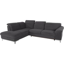 COTTA Ecksofa &raquo;Teresa L-Form&laquo; mit Kopfteilverstellung, wahlweise mit Bettfunktion grau Chenille (90% Polyester; 10% Polyamid );Struktur (100% 