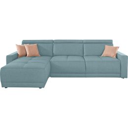 DOMO collection Ecksofa »Ava mit moderner Sitzheftung & toller Doppelnaht, komfortabel, L-Form« mit Recamiere, inkl. Federkern, wahlweise mit...