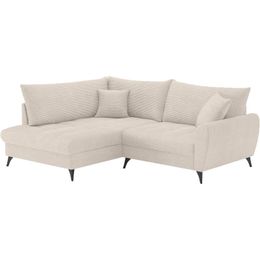 Ecksofa &raquo;Blackburn II, L-Form&laquo; Mit Kaltschaumpolsterung bis 140 kg belastbar beige Stripes (92% Polyester / 8% Nylon)