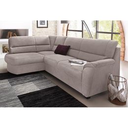 Sit & More SIT&MORE Ecksofa »Pandora L-Form« wahlweise mit Bettfunktion und Bettkasten grau
