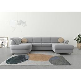 Sit & More sit&more Wohnlandschaft &raquo;Apulia U-Form&laquo; wahlweise Bettfunktion, Bettkasten und Kopf- und Armteilverstellung grau Webstoff (100% Polyester);Struktur 