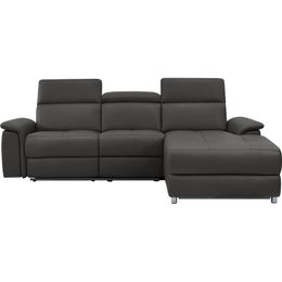 Places of Style Ecksofa »Pareli, L-Form, 259cm, m. Recamiere, Echtleder, Kunstleder, Webstoff« man. o. elektr. Relaxfunktion, USB/Kopfteilverstellg...