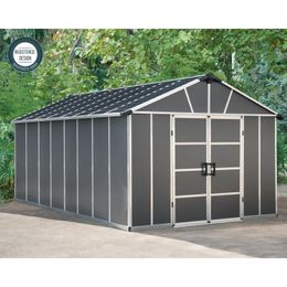 Ger&auml;tehaus &raquo;Yukon&laquo; mit lebenslang widerstandsf&auml;higen Wandpaneelen grau Aluminium, Kunststoff, Polycarbonat (PC)