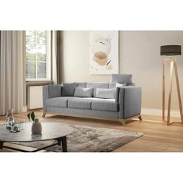 Home Affaire 3-Sitzer &raquo;Viva&laquo; mit Holzrahmen aus Buche grau 100% Polyester