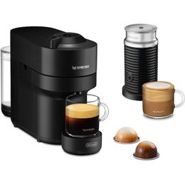 Nespresso Kapselmaschine »Vertuo Pop ENV90.BAE von DeLonghi« inkl. Aeroccino Milchaufschäumer, Willkommenspaket mit 12 Kapseln Schwarz
