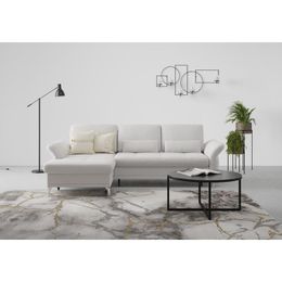 Inosign Ecksofa &raquo;Palm Beach L-Form&laquo; Federkern, mit Sitztiefenverstellung, wahlweise mit Bettfunktion silber 98%Polyester, 2%Polyamid