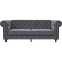DOREL HOME 3-Sitzer »Felix, Schlafsofa 236 cm, (Liegefläche 108x190cm), Rückenlehne« 3-fach verstellbar, Velours, Kunstleder, Luxus-Microfaser...